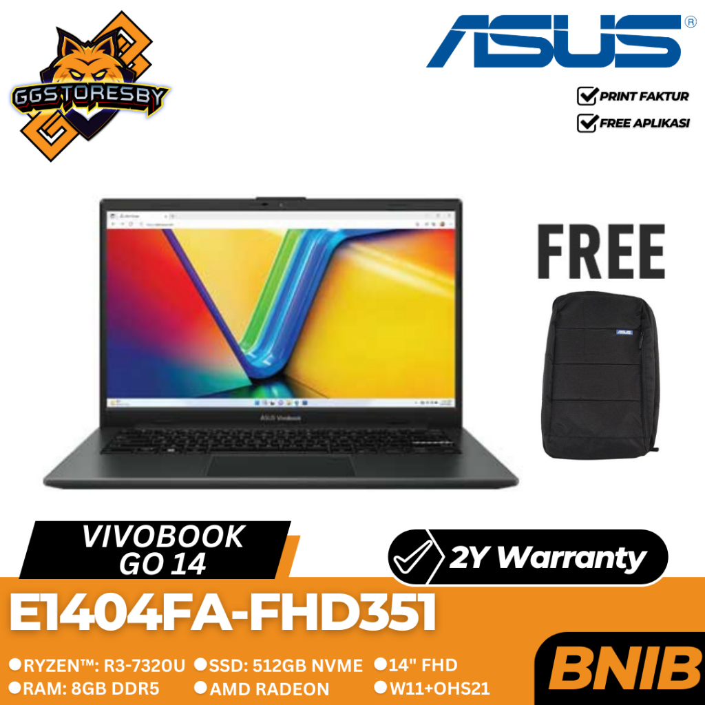 Jual Laptop Asus Vivobook Go 14 E1404Fa-Fhd351 | R3-7320U 8/512 Amd W11 ...