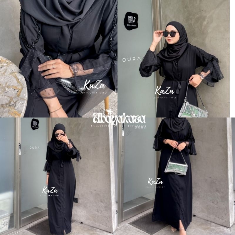 Jual Abaya Tile Crystal Abaya Outher Kekinian Mata Mata By abaya kaza ...