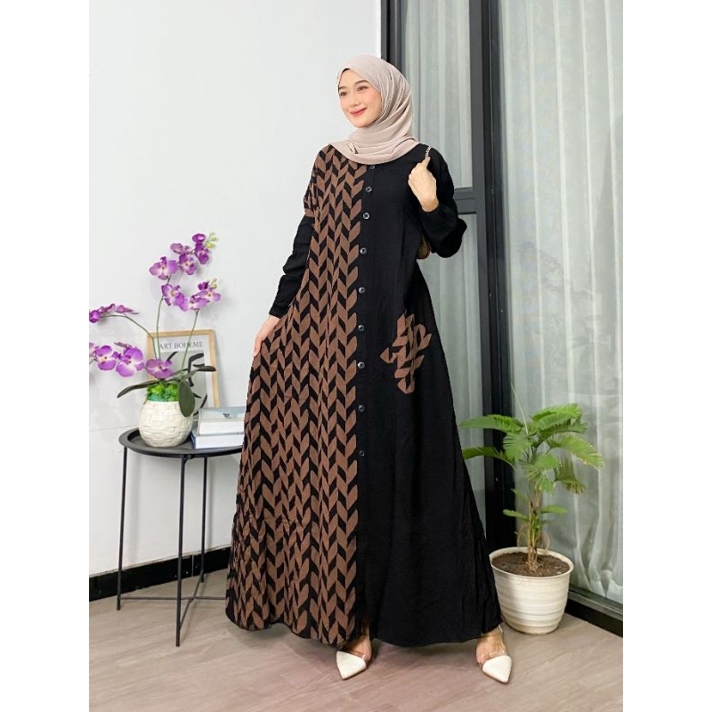 Jual [ BISA COD ] Gamis Twill Rayon Cap Malaman Dress Syari Jumbo ...
