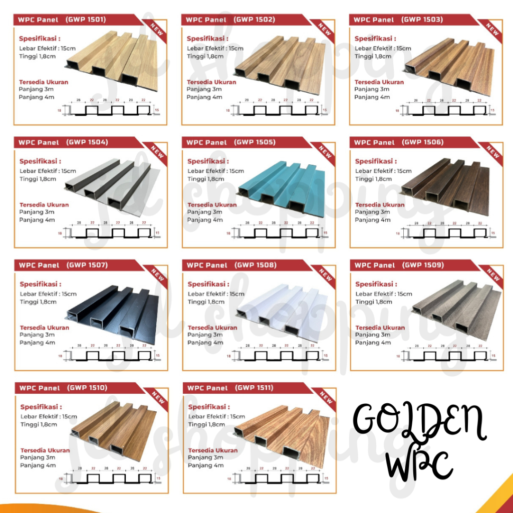 Jual WPC Wall Panel Dinding GOLDEN | Shopee Indonesia