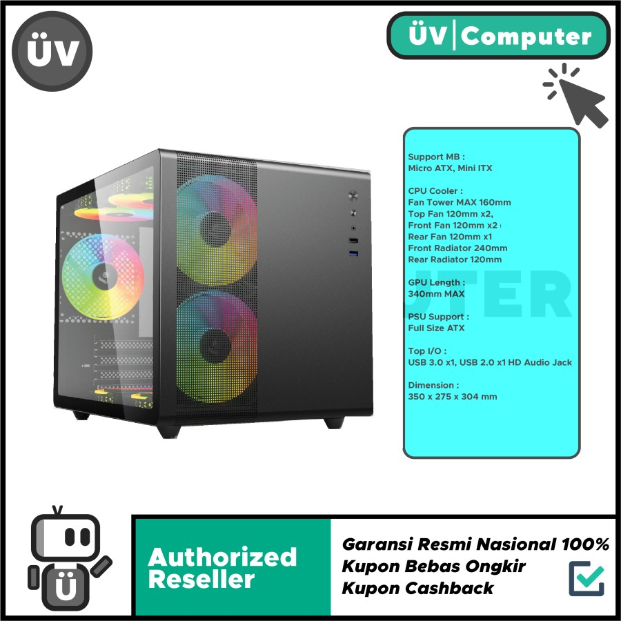 Jual Casing PC Komputer ENLIGHT Infinity Z5 Micro ATX Mini Tower Case ...