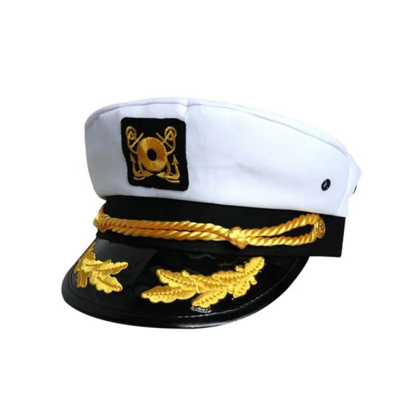 Jual Topi Pelaut Marinir / Topi Kapten Kapal Warna Biru Putih Untuk ...