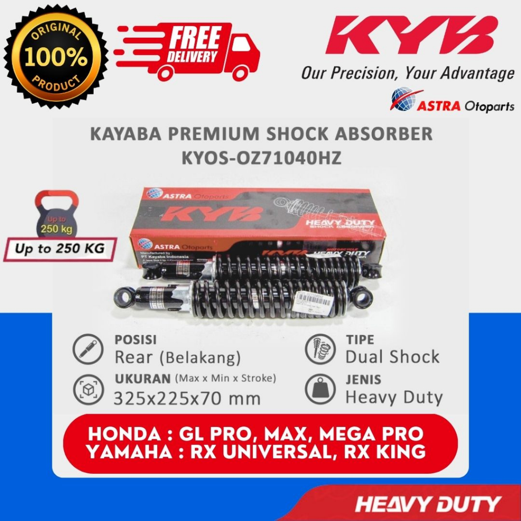 Jual SHOCKBREAKER KAYABA KYOS-OZ71040HZ UNTUK MOTOR YAMAHA RX (UNIVERSAL) / SOKBREKER / SHOCK ...