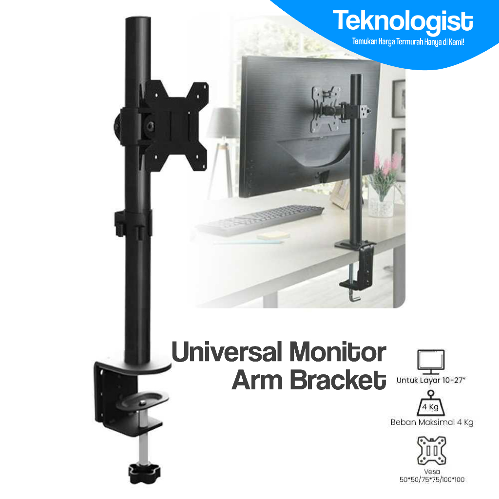 Jual Braket Bracket Arm Monitor Universal Vesa Mount 4KG 10-27 Inch ...