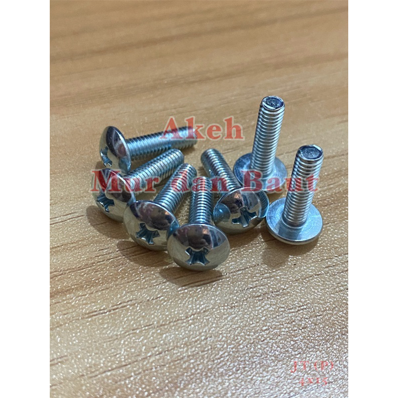Jual Baut JT M4 x 15 / Baut Button Galvanis Kunci Kembang 4 x 15 / Baut JT M4 x 15 Murah Kunci ...