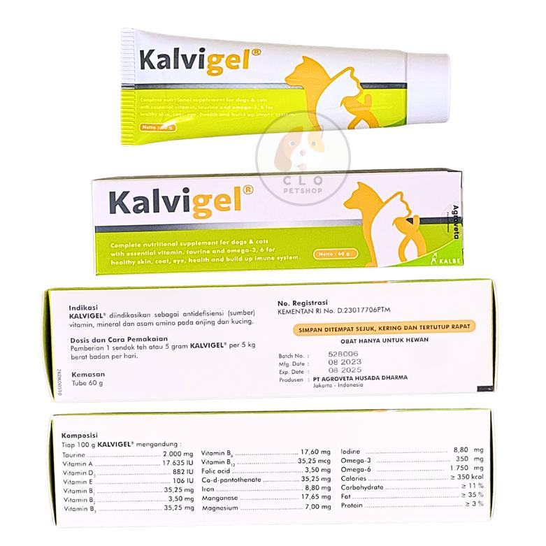 Jual Kalvigel Dog & Cat Supplement Vitamin Gel Anjing Kucing 60 gr ...