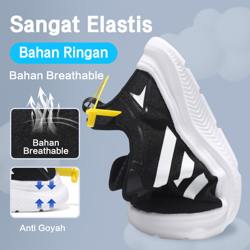 Jual TIMUGA Sepatu Ringan Hitam Sneakers Sekolah Kerja Sepatu Jogging ...