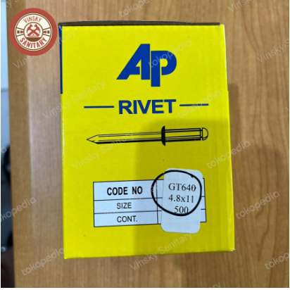 Jual (Harga Per 1 ktk) Paku Rivet AP 640 4,8MM X 11MM | Shopee Indonesia