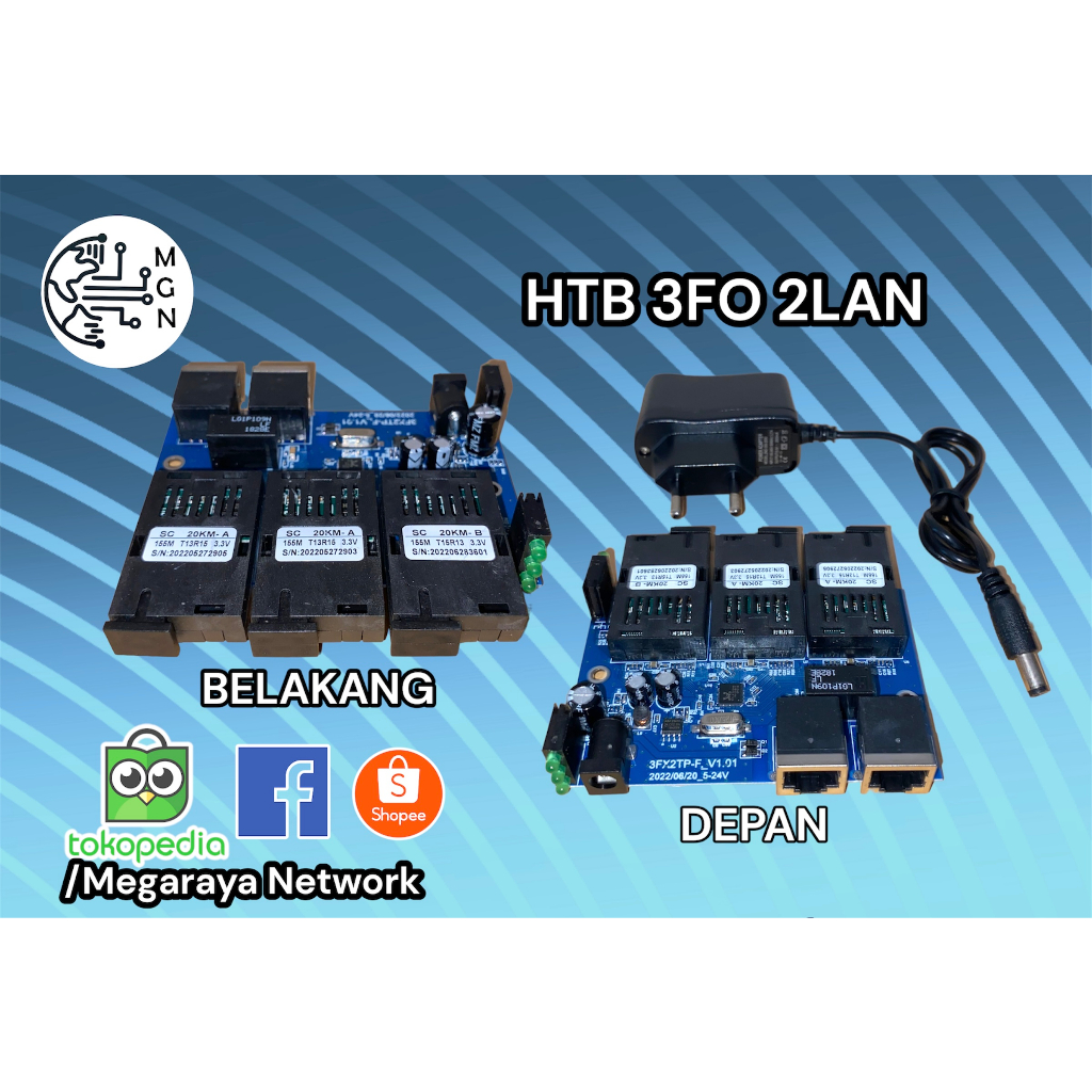 Jual MEDIA CONVERTER HTB 3FO 2LAN / 2FO 4LAN NON CASING | Shopee Indonesia