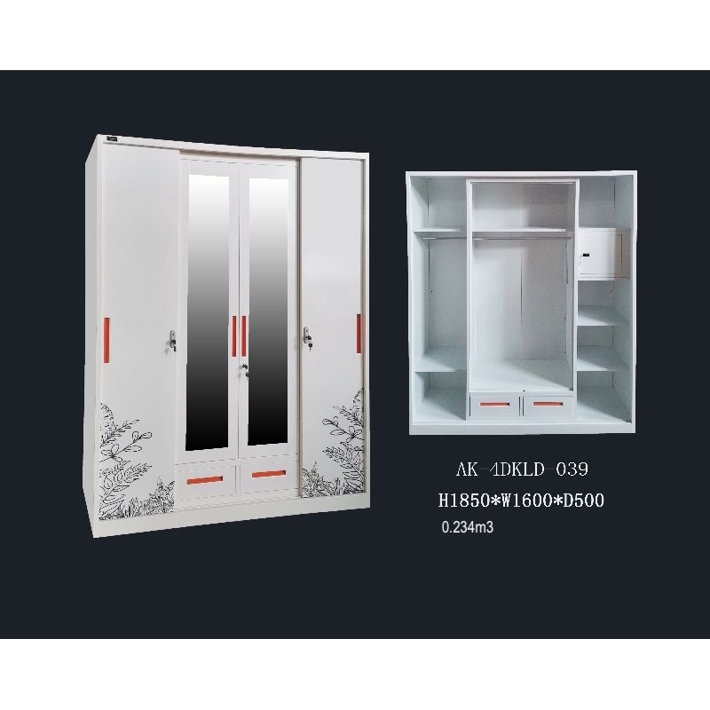 Jual Almari besi 4 pintu sliding | Shopee Indonesia
