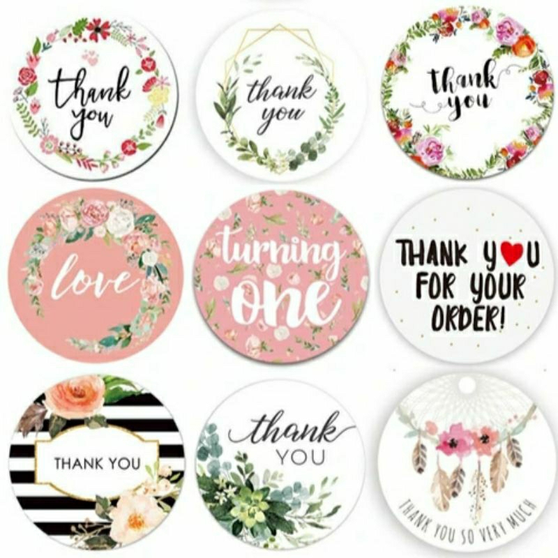 Jual (100 pcs) Sticker Thank You /stiker terima kasih part 2 | Shopee ...