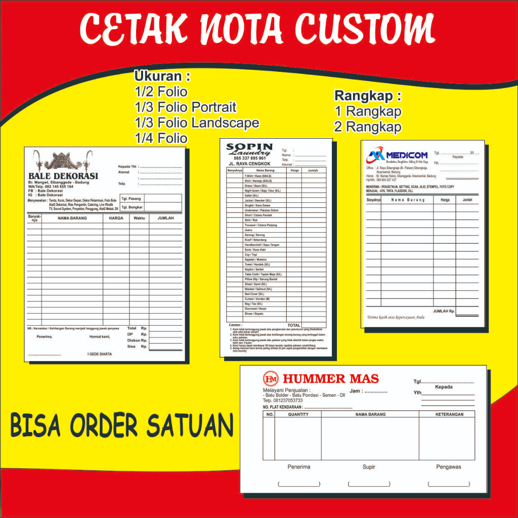 Jual NOTA FAKTUR KWITANSI USAHA TOKO LAUNDRY CUSTOM | Shopee Indonesia
