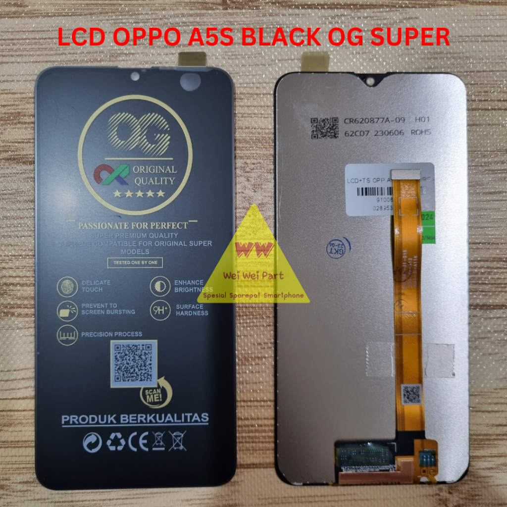Jual OG Super ~ LCD Touchscreen Oppo A5S / A7 / A12 / Realme 3 / A11K 2020 Black | Shopee Indonesia