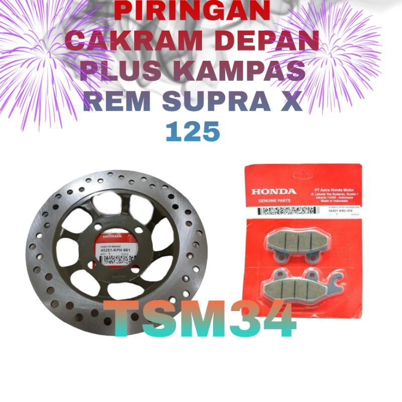 Jual Kampas rem plus piringan cakram Supra x 125 / kharisma / Revo lama ( KPH KR3 ) | Shopee ...
