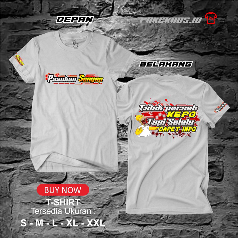 Jual kaos PASUKAN SENYAP (tebal bahan combed 24s) | Shopee Indonesia