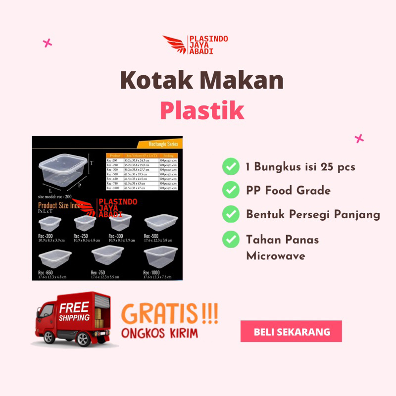 Jual Thinwall Victory Rectangle / Kotak Makan Plastik Persegi Panjang ...