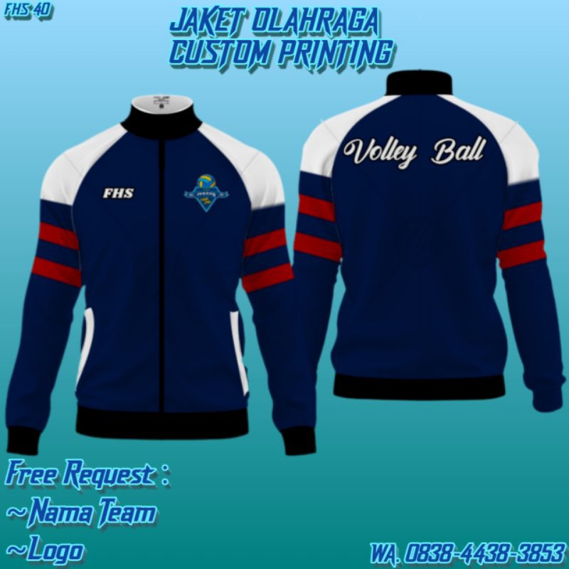 Jual Jacket switer track custom Voly Volly Volley Voli Pria Cowo Cewek ...