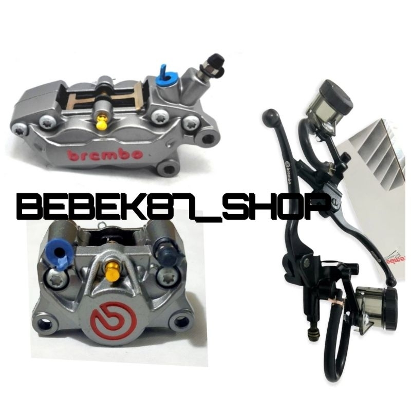 Jual PAKET HEMAT 3 ITEM_KALIPER MONOBLOK AXIAL 4 PISTON BIG POT DAN 2 PISTON BIG LOGO PLUS ...