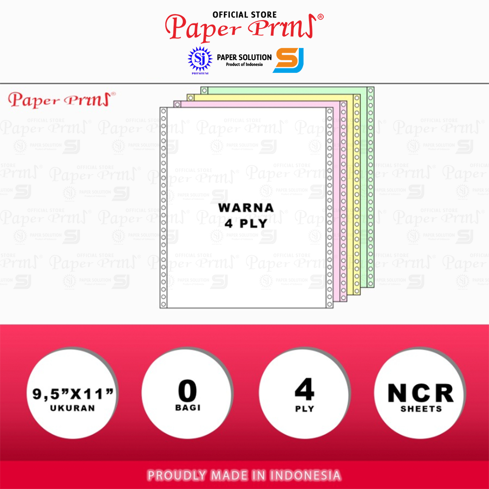 Jual lkjj Paperyns Kertas Continuous Form 4PLY NCR 9,5" x 11" | Shopee Indonesia