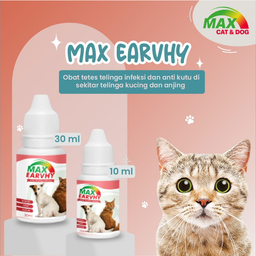 Jual MAX EARVHY 30mL / Obat Tetes Telinga Untuk Kutu Hewan di Kucing ...