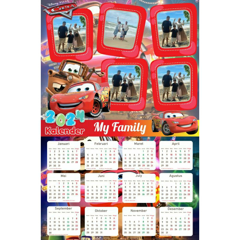 Jual Kalender Poster 2024 Custom 5 Foto Custom Nama | Shopee Indonesia