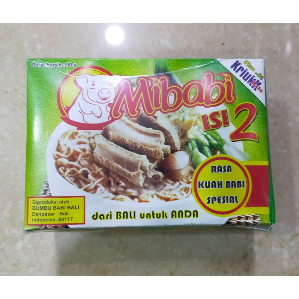 Jual Mibabi Isi 2 Mi Tabanan Bali 90gr Mie Babi Mi Babi Asli Bali Kuah ...