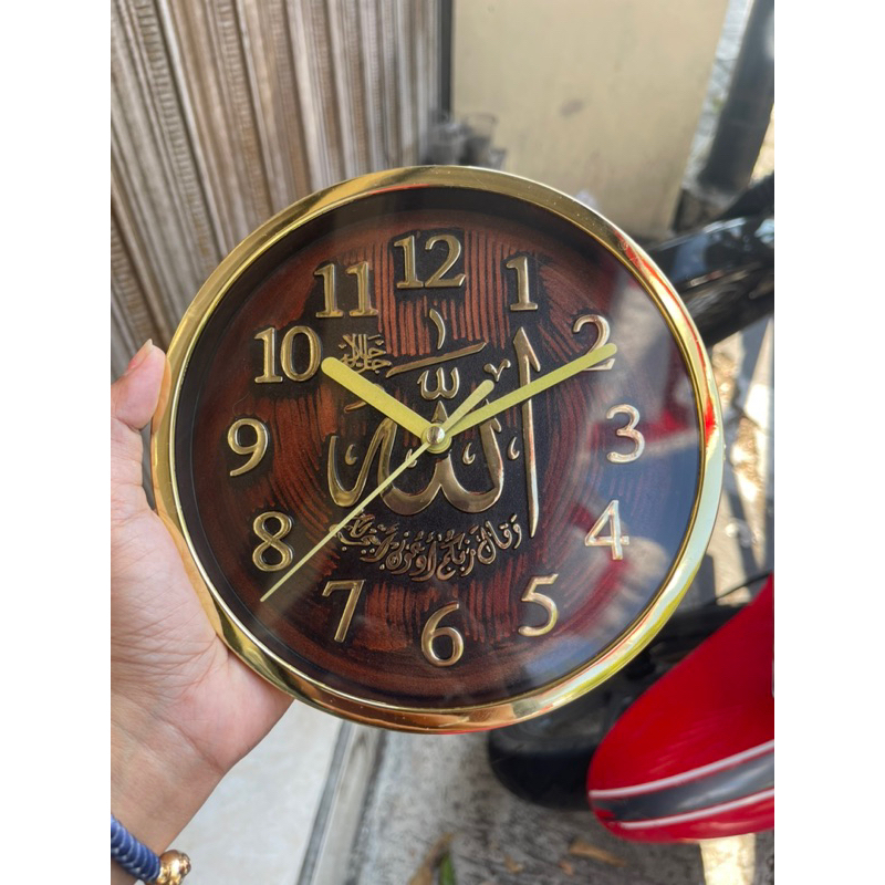 Jual Jam Meja Kaligrafi Jam Dinding Minimalis Muslim Arab Lafadz Allah ...