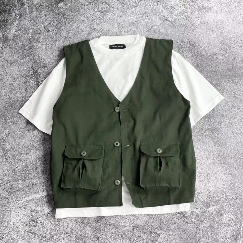 Jual Rompi Vest Cargo Pria Wanita Outfit Casual | Shopee Indonesia