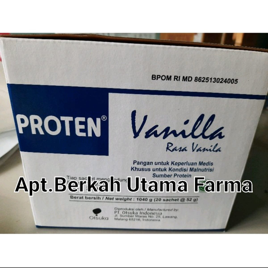 Jual Proten Vanila Box Isi 20 Sachet 52 gr - Susu Protein | Shopee ...