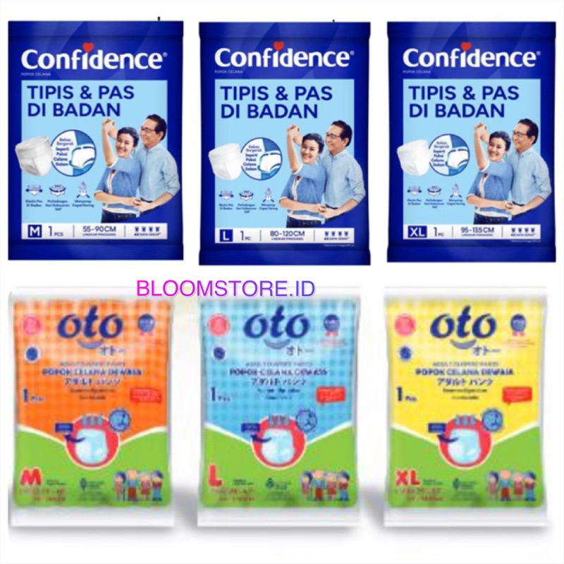 Jual 12 PCS - CONFIDENCE OTO Popok Sekali Pakai Celana Dewasa Orang Tua ...