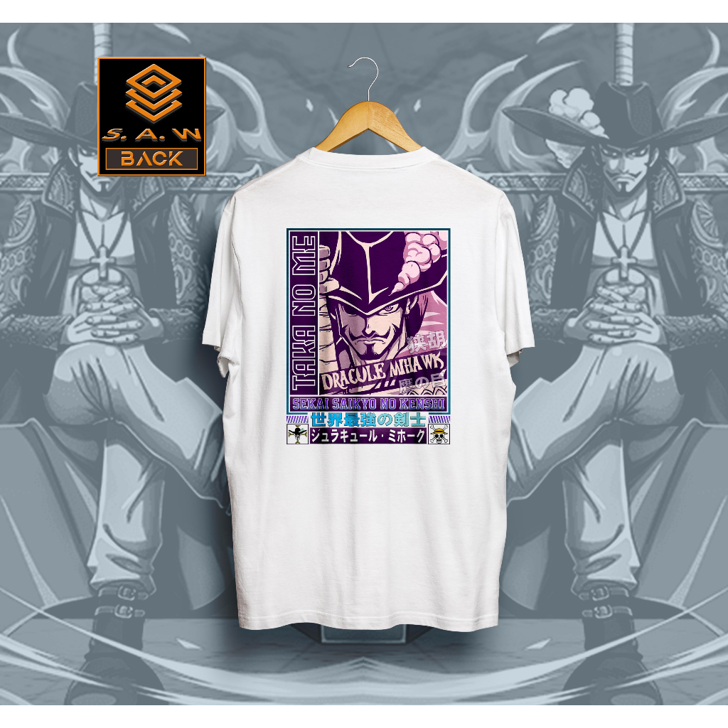Jual T-SHIRT MIHAWK TAKA NO ME Kaos Anime Manga One Piece Dracule ...