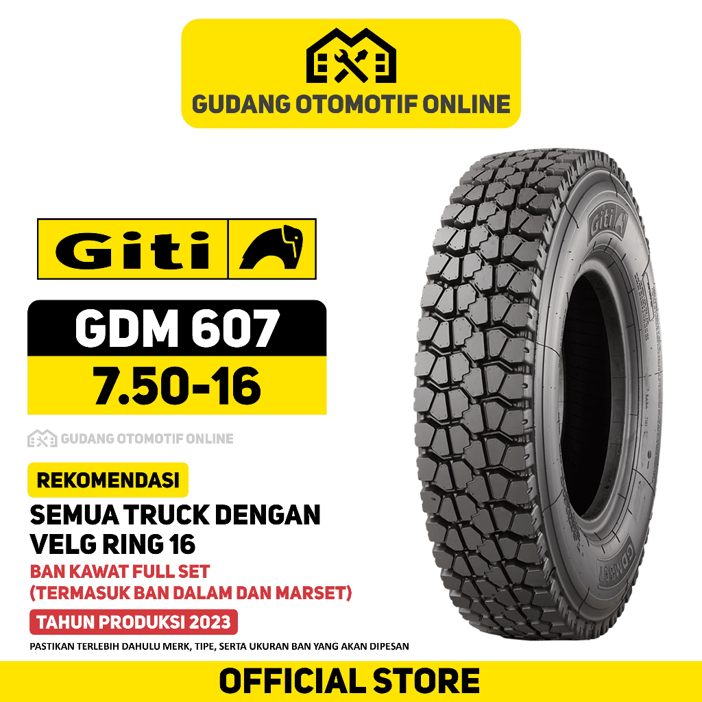 Jual Ban Truk Giti GDM607 750 R16 16 Truck Colt Diesel Canter Ragasa 7.50 R16 | Shopee Indonesia