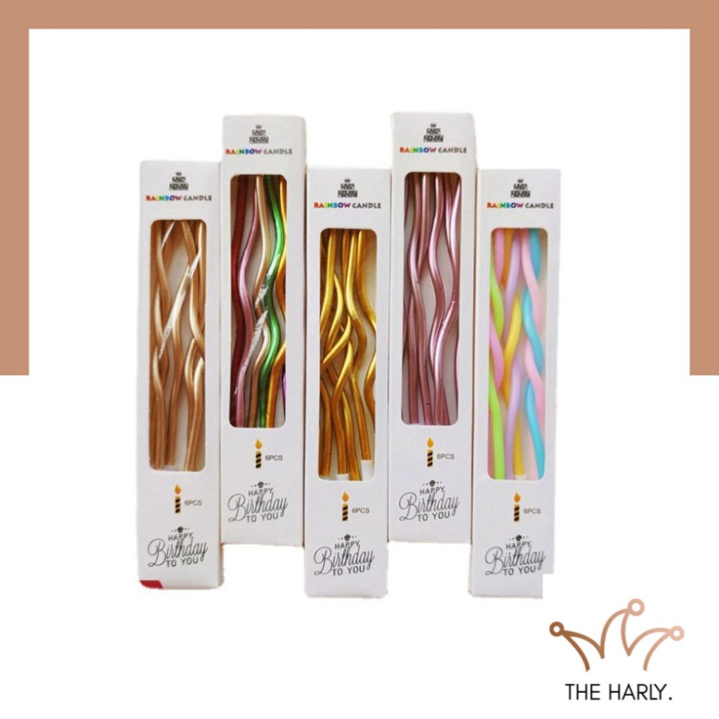 Jual Lilin Spiral Metalik Panjang Korea Birthday Candle Premium Wavy ...