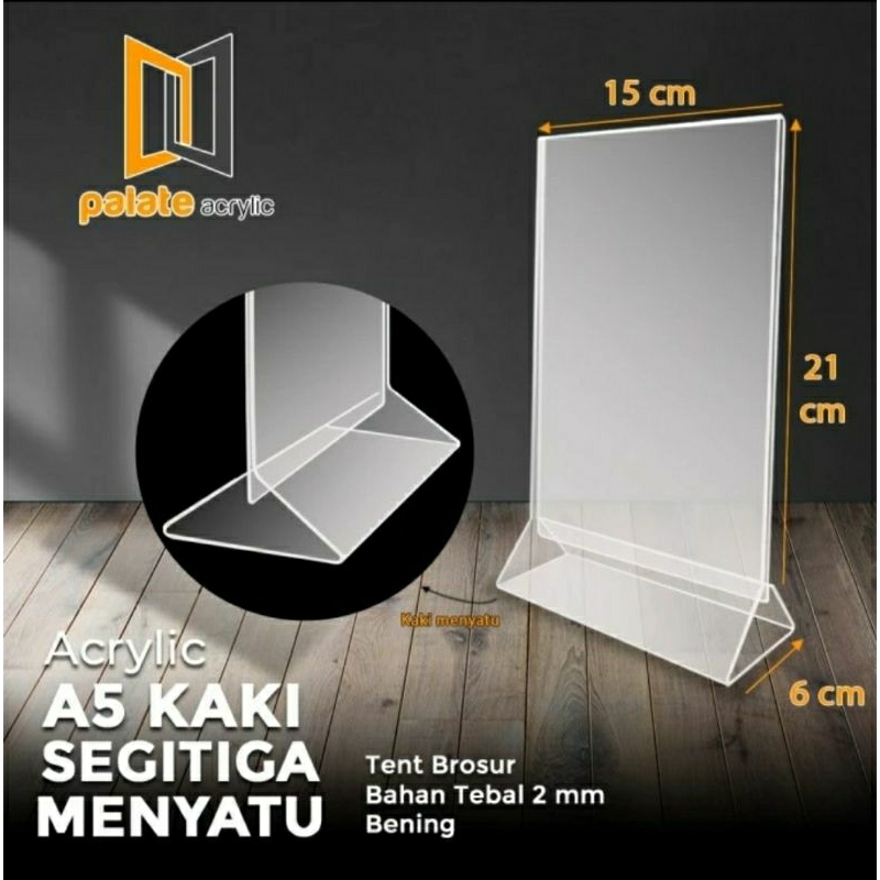Jual Akrilik Standing A5 Kaki Segitiga Menyatu (15x21 cm) | Shopee ...