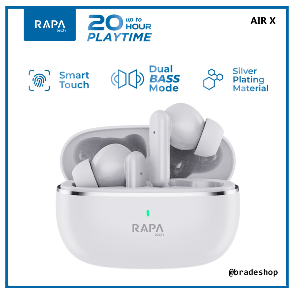 Jual Handsfree Bluetooth TWS RAPA TECH Air X Dual Bass Mode TW5051 ...