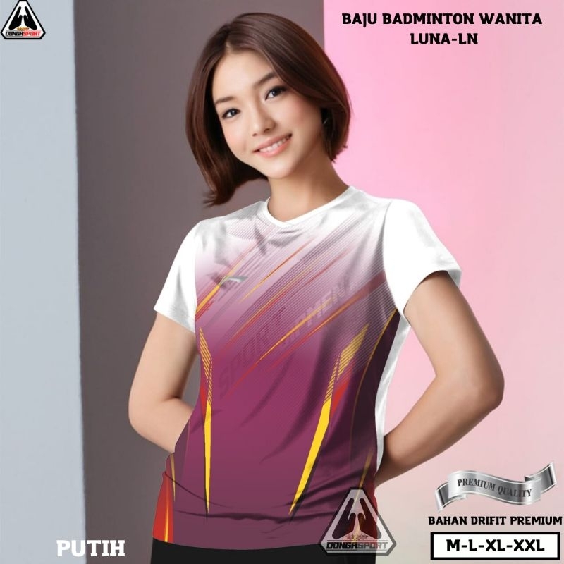Jual BLC 01 Baju Badminton Cewe Dewasa Kaos Bulutangkis Wanita Jersey Badminton Women Print ...