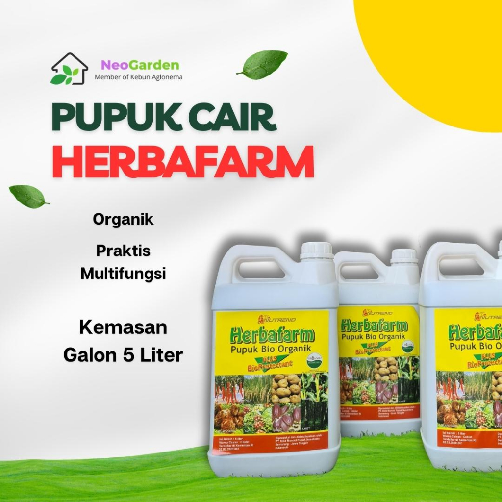 Jual Pupuk Organik HERBAFARM Cair - Kemasan Galon 5 Liter Pupuk Tanaman ...