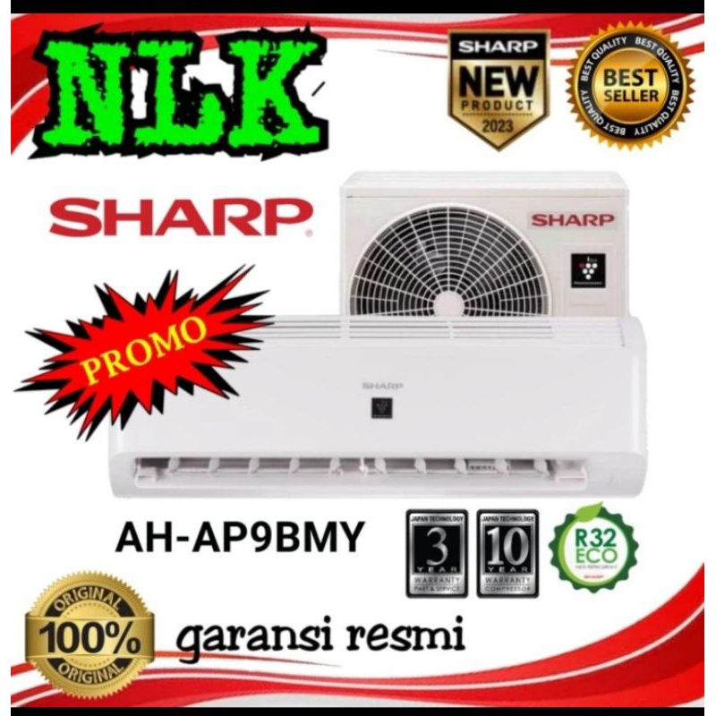 Jual AC SHARP AH - AP 09BMY GARUDA SERIES PLASMA CLUSTER 1PK + PASANG R32 PLASMA CLUSTER ...