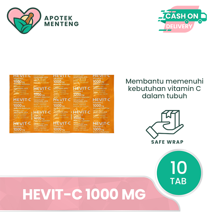 Jual Hevit-C Vitamin C 1000 Mg 10 Kaplet - Suplemen Vitamin C | Shopee ...