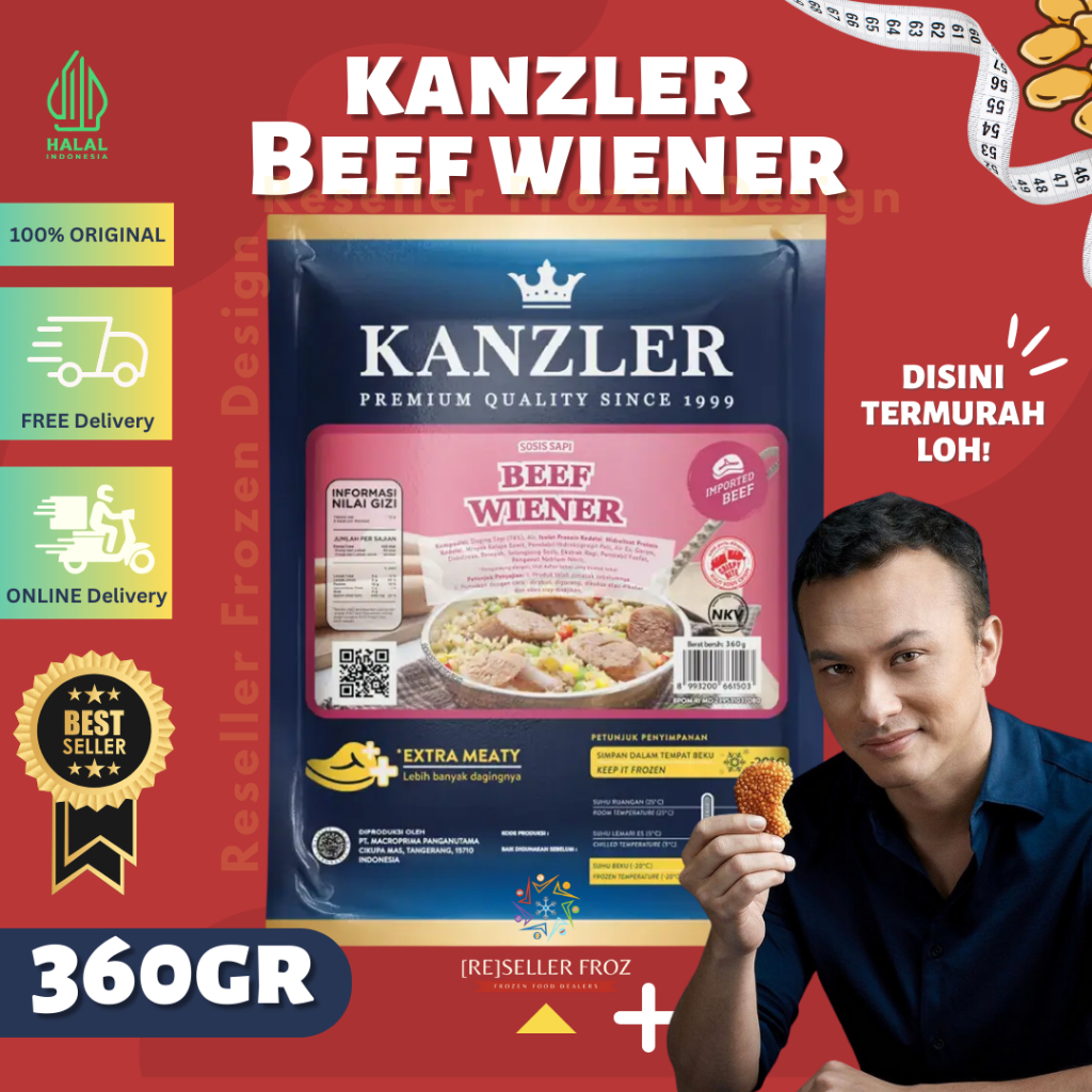 Jual KANZLER BEEF WIENER 360GR | SOSIS SAPI | SOSIS GERMAN | OLAHAN ...