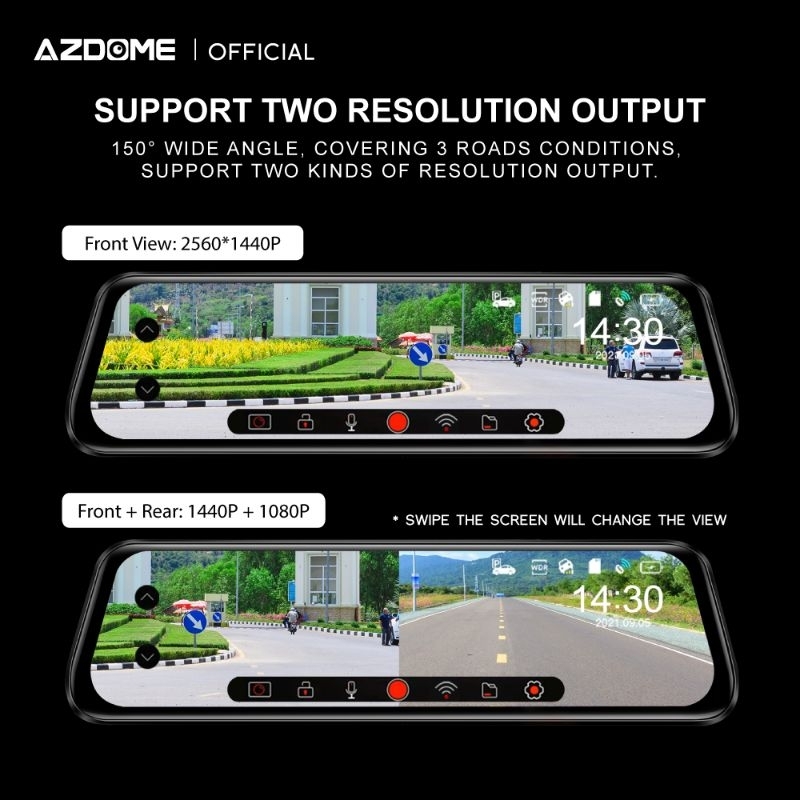 Jual Azdome AR09 2K Dual Camera Car Dashcam Dash Cam Mobil Spion Kamera ...
