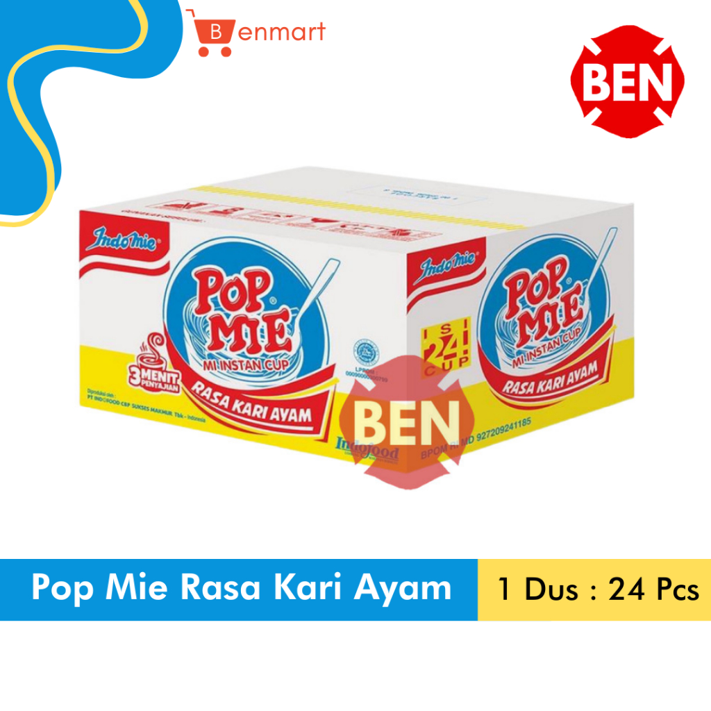 Jual Pop Mie Rasa Kari Ayam 1 Dus isi 24 Pcs Cup - Popmie Kuning Murah ...