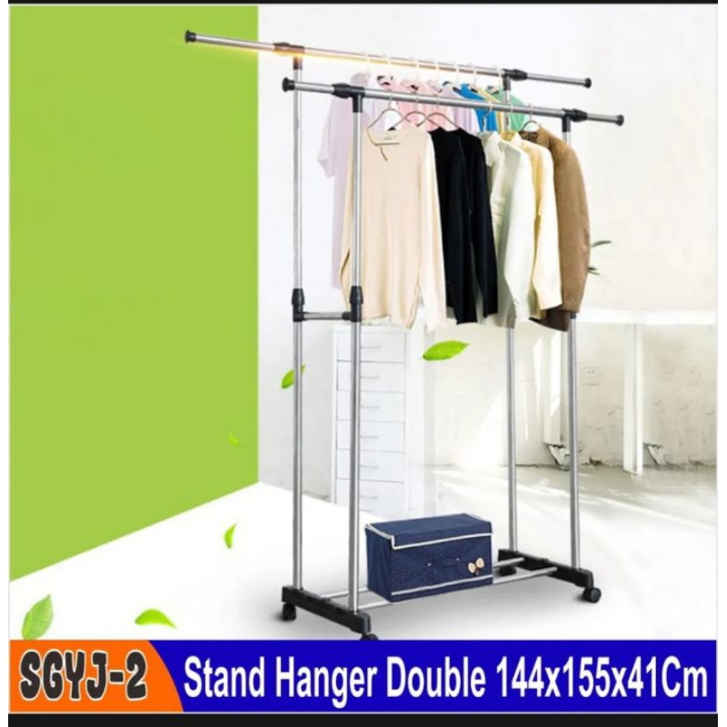 Jual Stand Hanger Single /Stand hanger Double/rak gawang /Rak pakaian ...