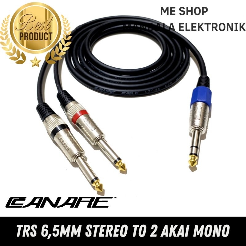 Jual kabel audio jack akai stereo trs 6,5mm to 2 jack akai mono 6,5mm | Shopee Indonesia