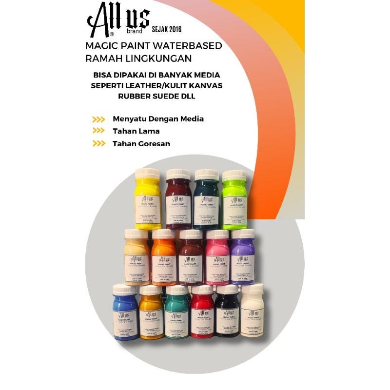 Jual REPAINT CAT SEPATU TAS Leather dan Pabric Paint Acrylic 50 ML Cat ...
