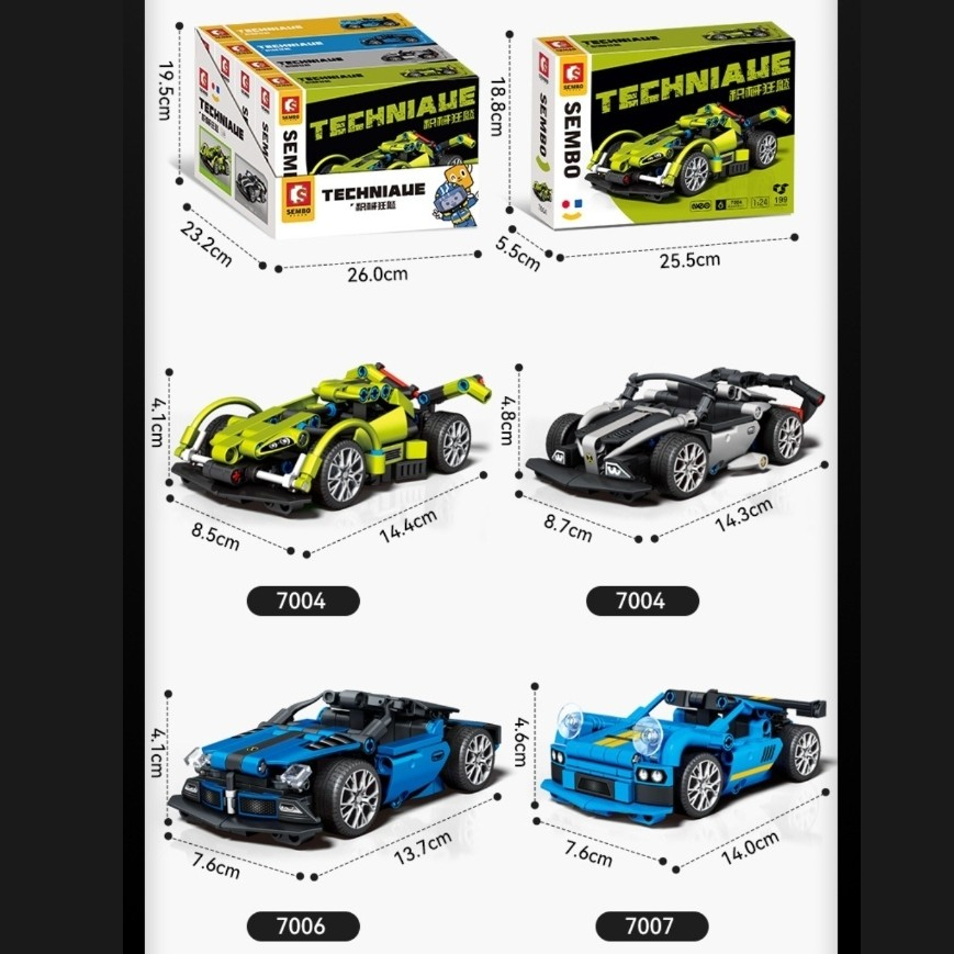 Jual Sembo Block Famous Car Lamborghini Ferrari 607057-60 31005-8 ...