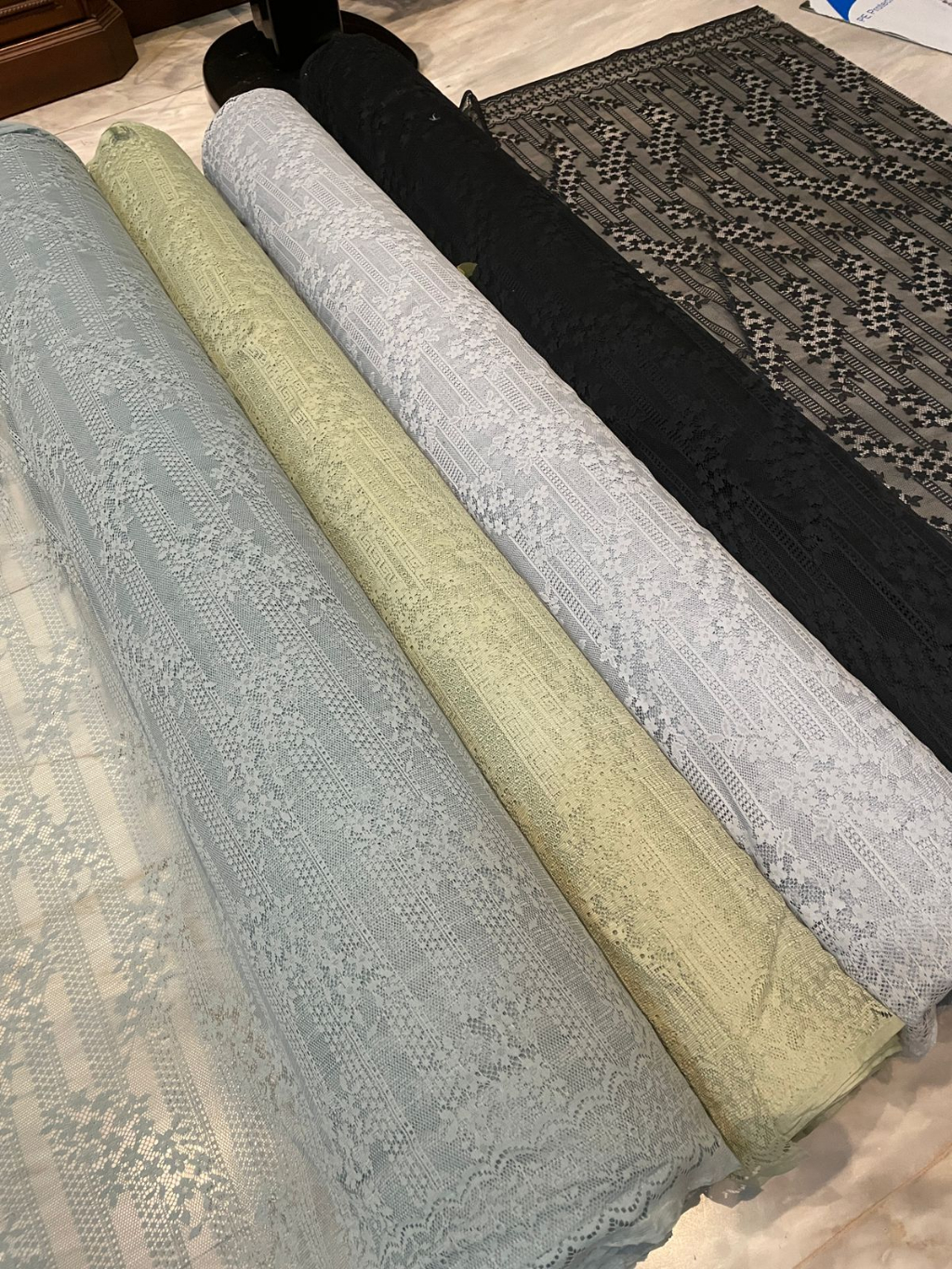 Jual Bahan Kain Brokat Brukat Lace Vintage Ayana Motif Bunga Warna ...