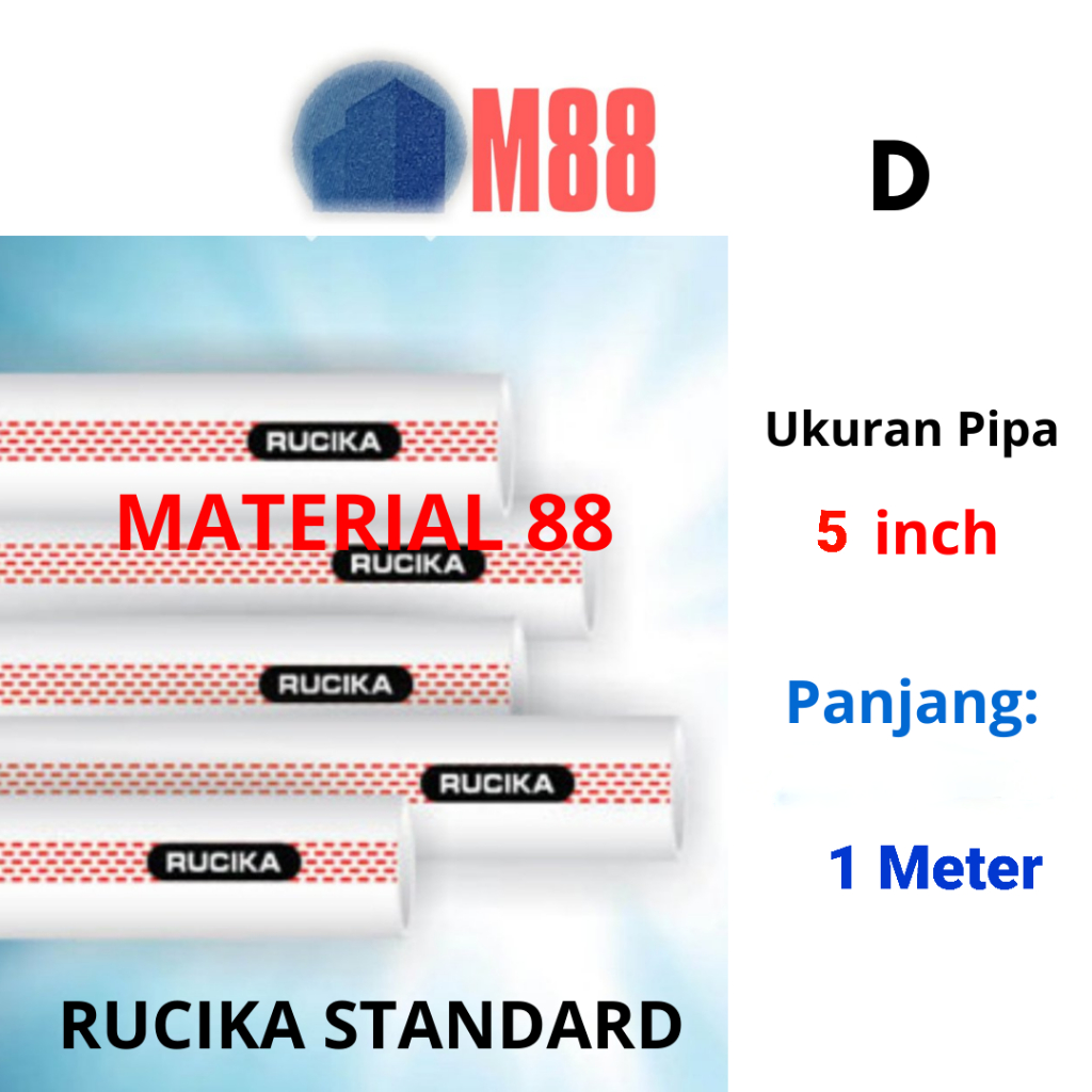 Jual .Pipa RUCIKA STD 1 Meter - 5 inch D - Rucika Standard Putih Biru ...