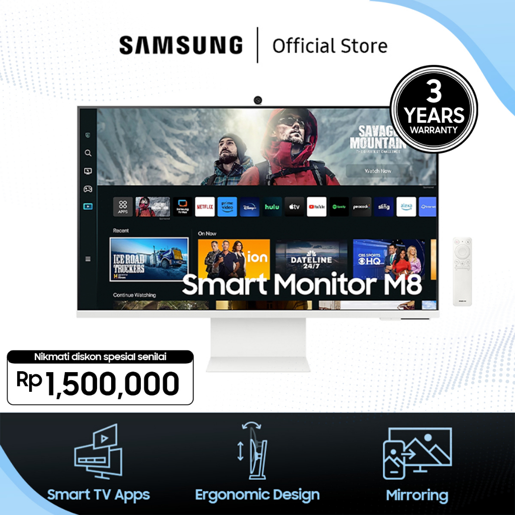 Jual SAMSUNG Smart Monitor M8 32" M80C Warm White Slim 4K HDR USB-C ...