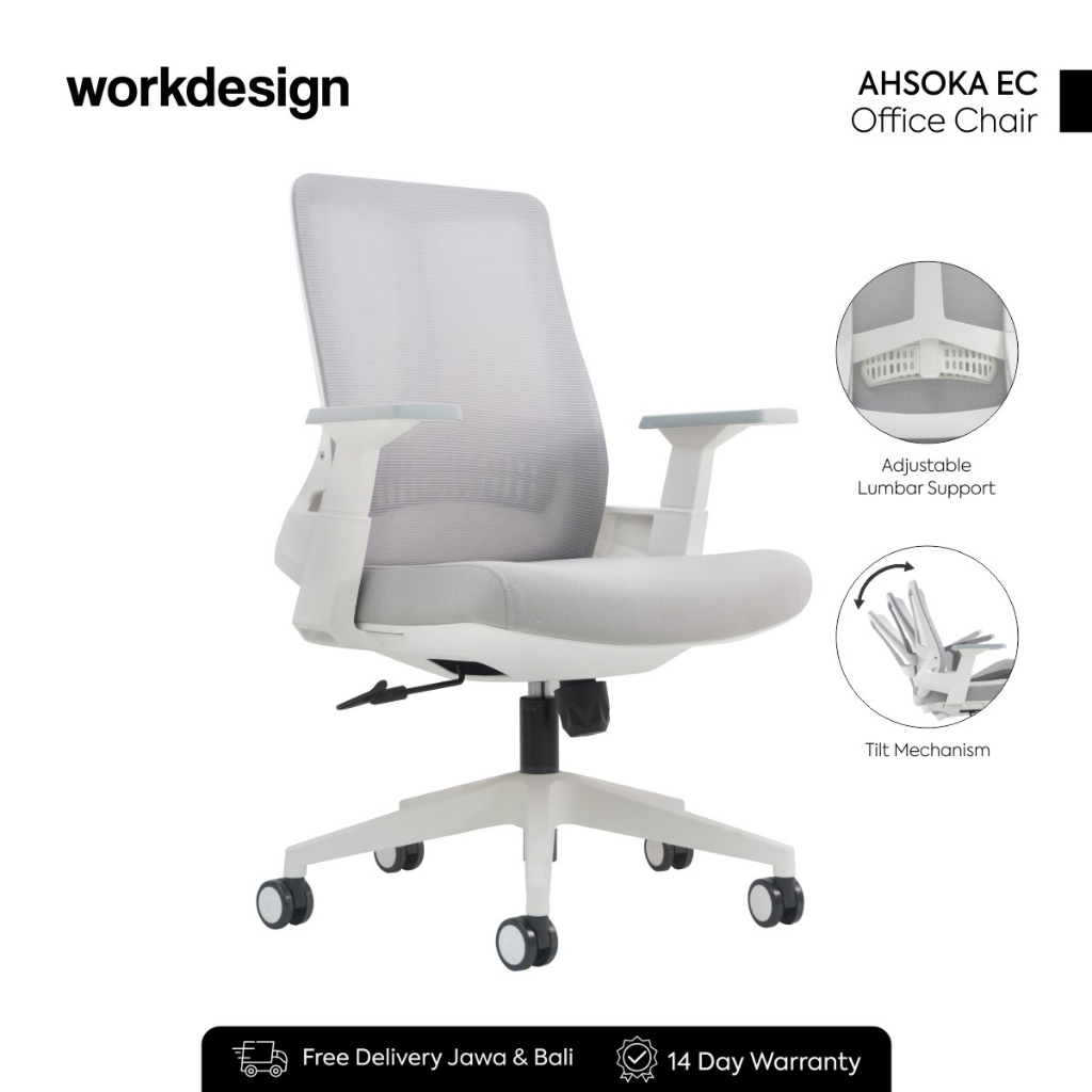 Jual Workdesign - Ahsoka EC Kursi Kantor / Kursi Kerja Ergonomis dengan Lumbar Support | Shopee ...